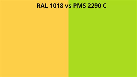 Ral 1018 Vs Pms 2290 C Ral Colour Chart Uk