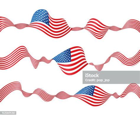 미국의 국기 벡터 흔들리는 리본 배너 세트입니다 흰색 배경에 격리 3차원 형태에 대한 스톡 벡터 아트 및 기타 이미지 3차원 형태 국가 관광명소 기 Istock