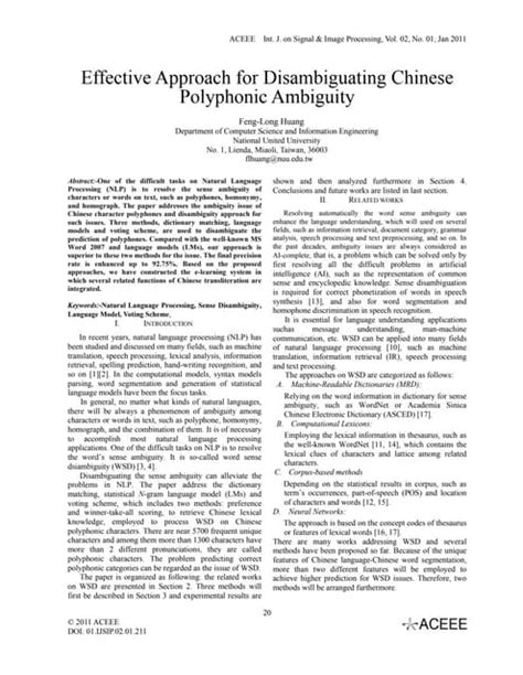 Effective Approach For Disambiguating Chinese Polyphonic Ambiguity Pdf
