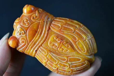 Old Jade Hand Carved Cicada Pendant Large Reversible Etsy