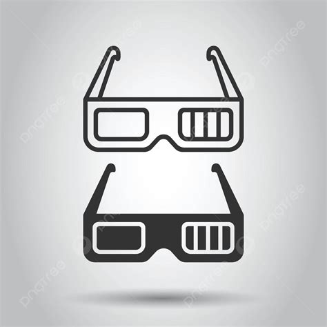 Flat Film Icon With 3d Glasses Vector Illustration Leisure Vector