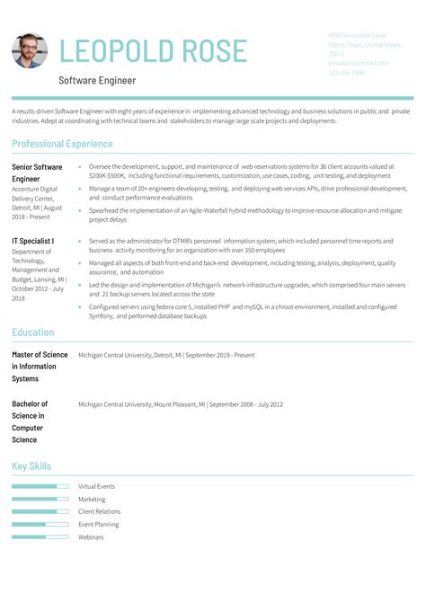 Senior Software Engineer Resume Examples And Templates For 2024