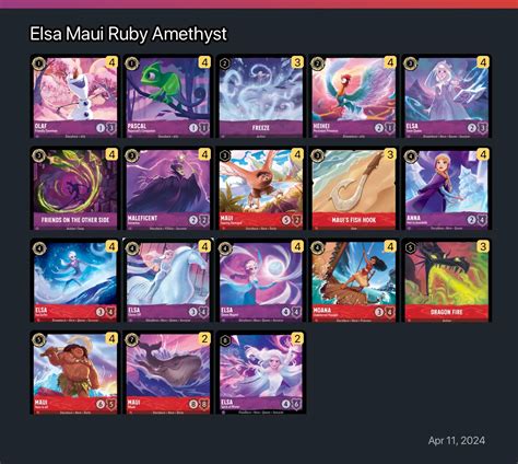 Elsa Maui Ruby Amethyst Lorcana Deck Disney Lorcana