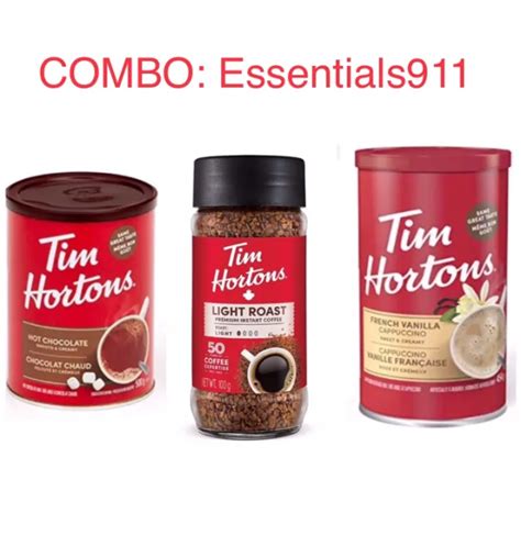 Combo Tim Hortons Premium Light Roast Instant Coffee 100g French