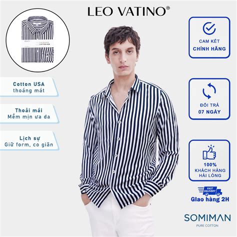 Áo sơ mi nam Cotton USA cao cấp mát co giãn form tiêu chuẩn họa tiết sọc mềm mịn ưa da SMLIFE