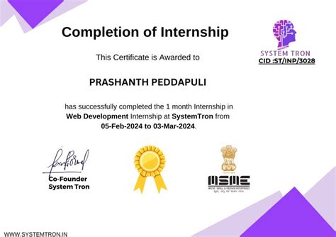 Prashanth Peddapuli On Linkedin Intership Webdevelopment