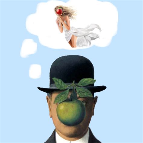 Картина человек в шляпе с яблоком Фото подборки 2