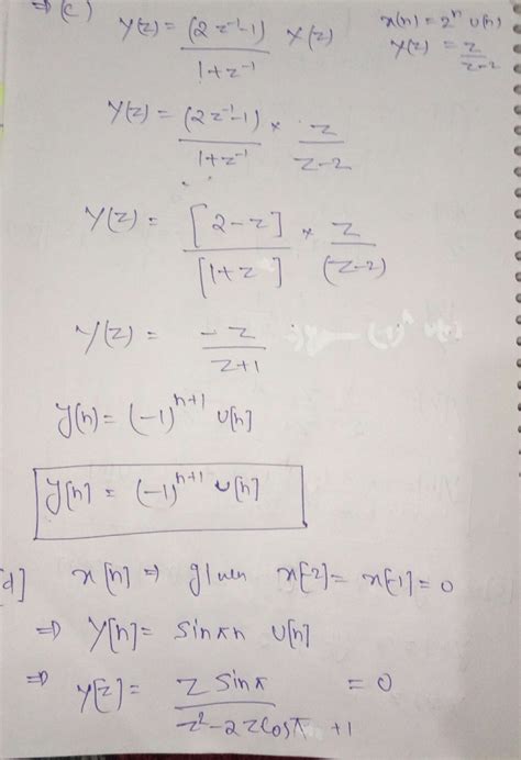 Solved Solve All Parts Using The Z Transform Method Show All Work
