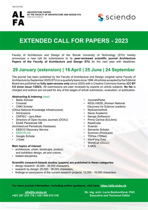 Pdf Call For Papers Deadline Extension For Issue 12023
