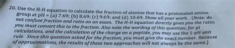 Solved Use The Hh Equation To Calculate The Fraction Of Chegg Com