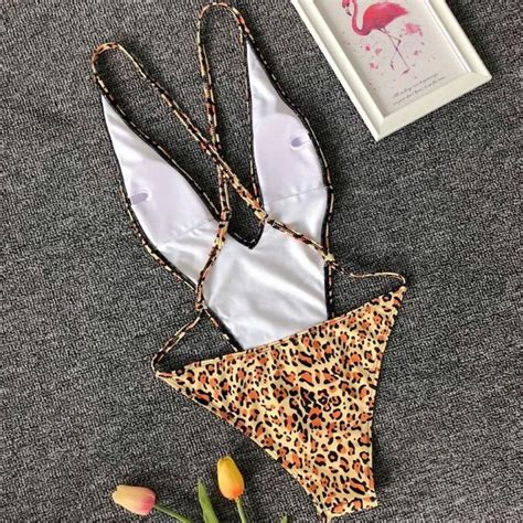 2019 High Quality Sex One Piece Leopard Print Micro Bikini Summer Women