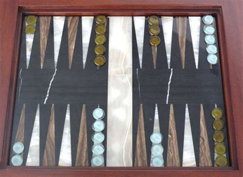Wood And Marble Backgammon Table At 1stdibs