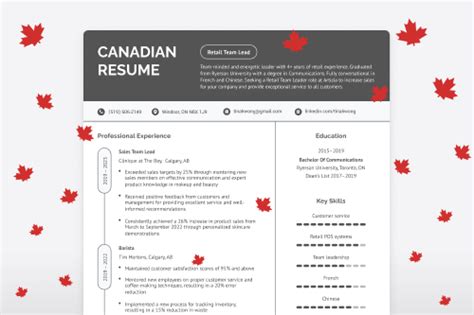 How To Make A Canadian Resume Format And Examples