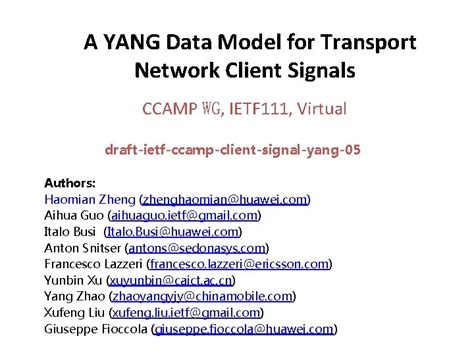 A YANG Data Model For Transport Network Client