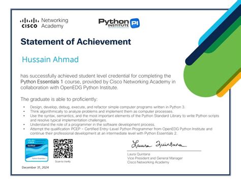 Python Programming Learningjourney Achievement Certificate