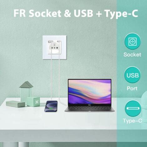 Wall Socket With Usb And 1 Type C White Ac With Crystal Glass Panel