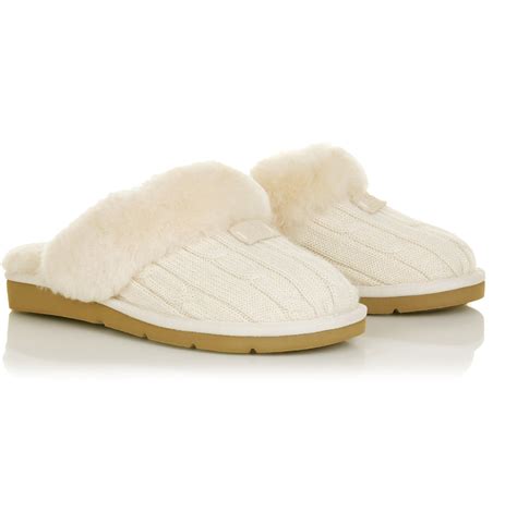 Ugg Cozy Knit Slippers In White Cream Lyst
