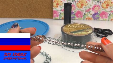 Цепочка из лески чокер ностальгия по 90-м вариант с бусинками - YouTube