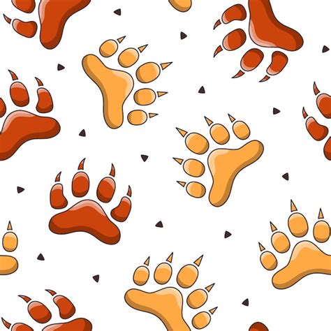 Premium Vector Animal Paw Print Seamless Pattern