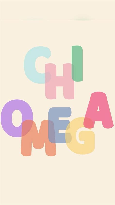 Chi Omega Graphic Design With Colorful Omegg Letters
