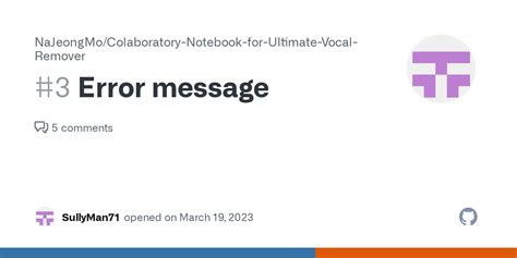 Error Message · Issue 3 · Najeongmocolaboratory Notebook For Ultimate