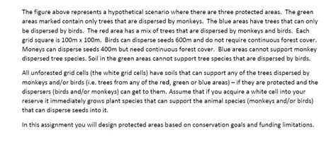 Solved In This Assignment You Will Design Protected Areas Chegg