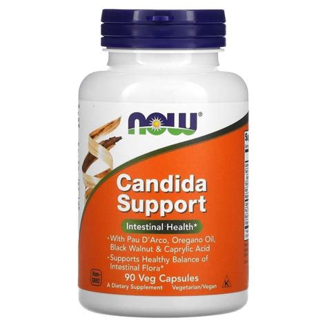 Кандида Саппорт 90 капсул, NOW Candida Support, Пищевая добавка для ...