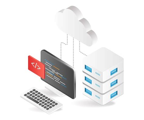 premium vector flat isometric 3d illustration programming language