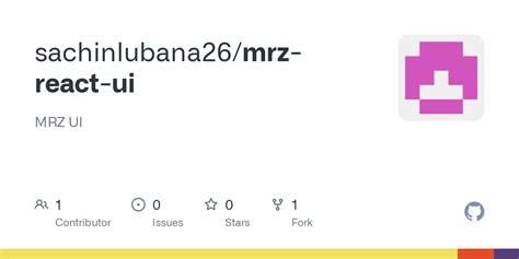 GitHub Sachinlubana26 Mrz React Ui MRZ UI