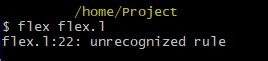 Parsing Unrecognized Rule In Flex Lexer Stack Overflow