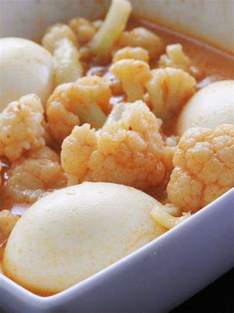 Cauliflower And Hard Boiled Eggs Thai Red Curry Healthy Thai Recipe
