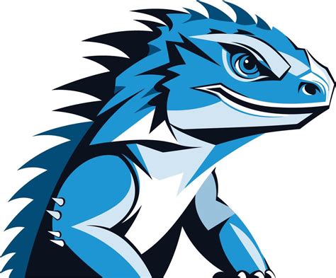 Blue Spiky Lizard Mascot Illustration 49261695 Vector Art At Vecteezy
