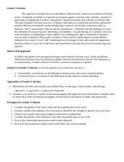 Gender Criticism Docx Gender Criticism This Approach Examines How Sexual Identity Influences