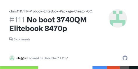 No Boot QM Elitebook P Issue Chris HP Probook