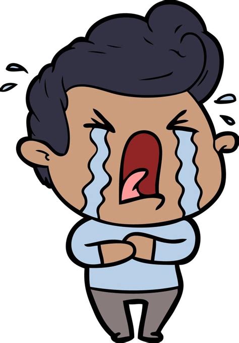 Hombre Llorando De Dibujos Animados 19855896 Vector En Vecteezy