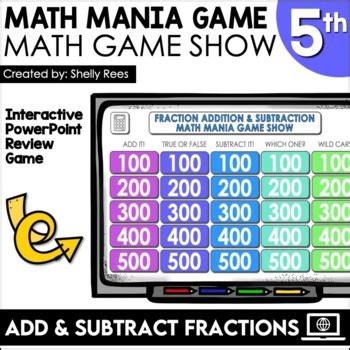 Adding And Subtracting Fractions With Unlike Denominators PowerPoint Game