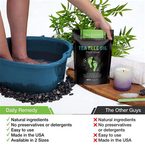 Tea Tree Oil Foot Soak With Epsom Salt Made In Usa For Toenail