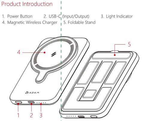 ADAM Elements GRAVITY CS10 Magnetic Power Bank With Foldable Stand User Manual