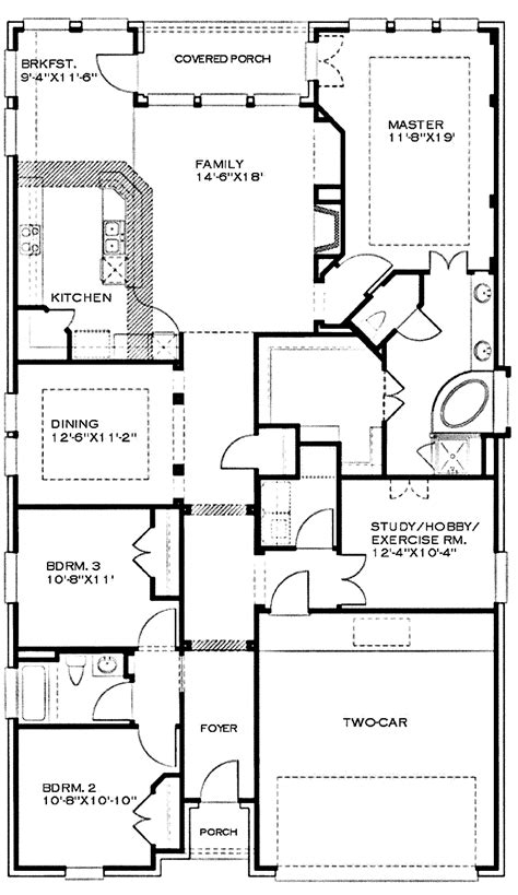 Narrow Lot House Plans Single Story Floor Plans Concept Ideas
