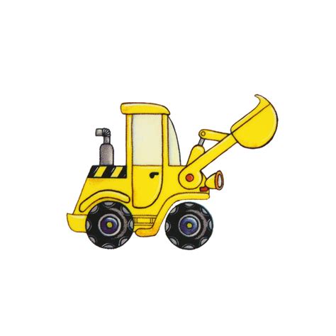 Bügelbild Bagger Klein Gelb Bügelmotiv Transfer 1x Exklusiv