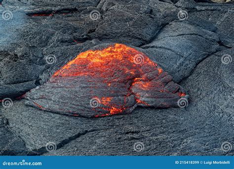 Magma In Fagradalsfjall Volcanic Eruption Iceland Royalty Free Stock