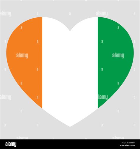 Flag Of Ivory Coast In Form Of Heart Symbol Of Love Stock Vector Image