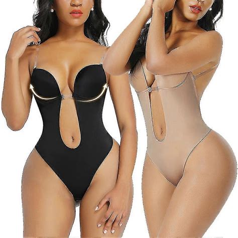 Backless Body Shaper Bra Women Plunging Deep V Neck Body Shaper