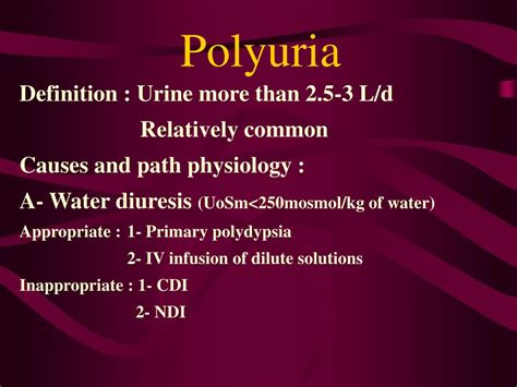Ppt Polyuria Powerpoint Presentation Free Download Id5586964