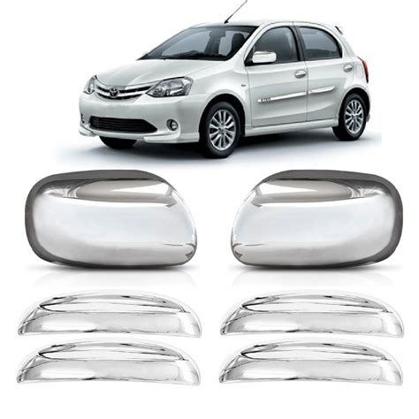 Kit Apliques Cromados Retrovisores e Maçanetas P Toyota Etios 2012