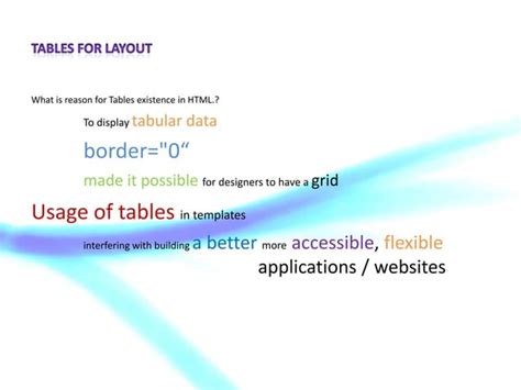 Difference Between Table Templates Ppt