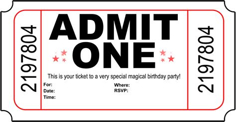 Carnival Ticket Invitation Template Cliparts Co