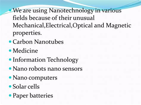 Nanotechnology Advantages And Disadvantages Pptx