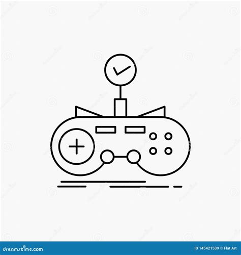 Check Controller Game Gamepad Gaming Line Icon Vector Isolated Illustration Stock Vector