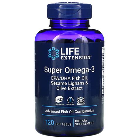 Life Extension, Super Omega-3 EPA/DHA Fish Oil, Sesame Lignans & Olive ...